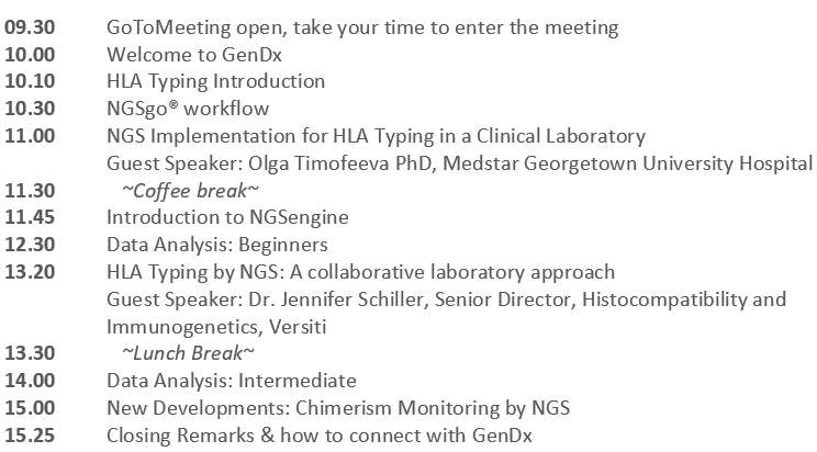 Introduction To Hla Typing By Ngs December 8 2021 10 00am 3 30 Pm Cst Gendx